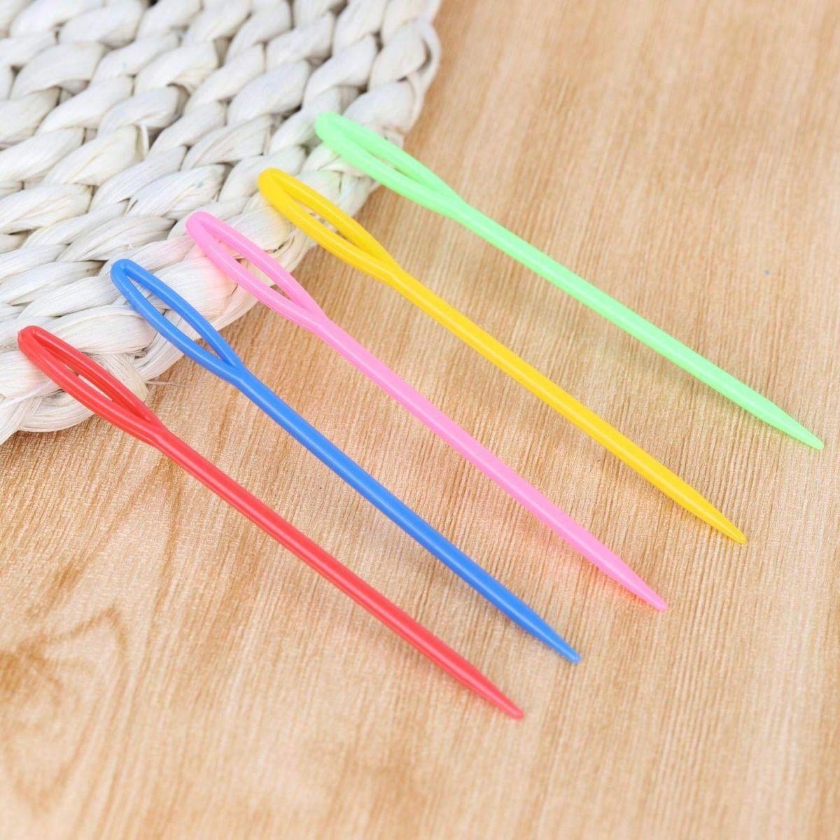 40 Pieces Plastic Sewing Needles With Big Eye Safety Plastic Lacing ...