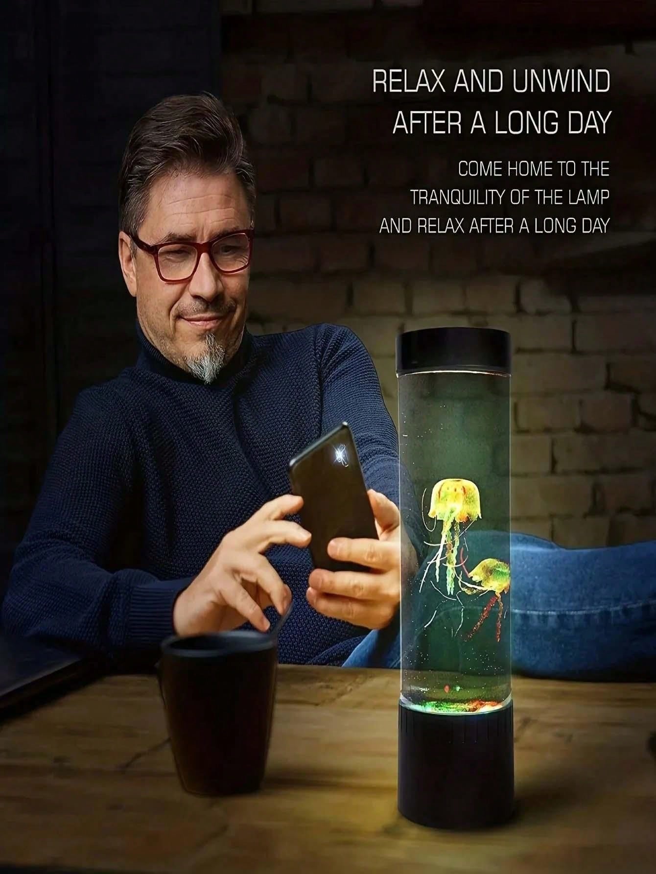 Color-Changing LED Jellyfish Lava Lamp Mini Aquarium Simulation ...