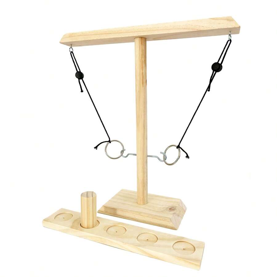 30cm/11.8inch Ring Toss Games For Adults, Wooden Hook And Ring Game Set ...