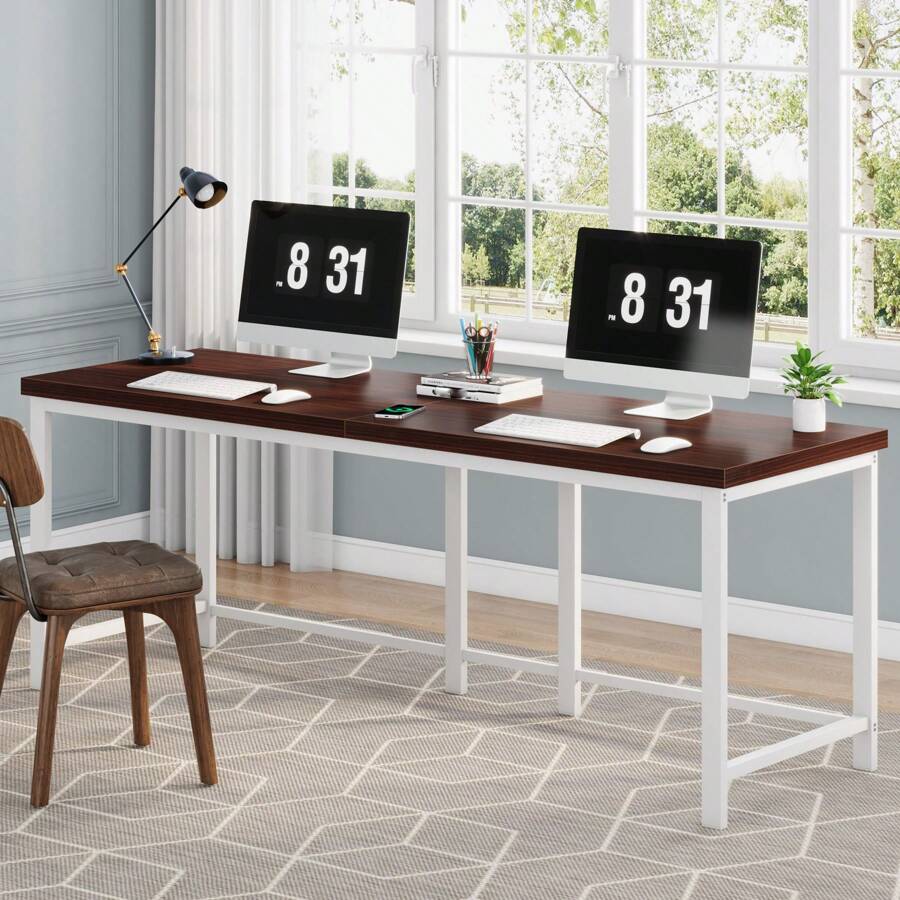 Tribesigns 78.7 inch Double Computer Desk, Extra Long 2 Person Desk ...