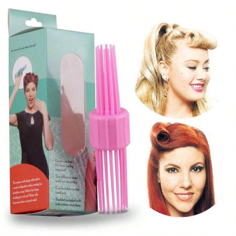 1pc Hair Curling Roll Comb, Hair Fluffy Styling Curler Curls Comb ...