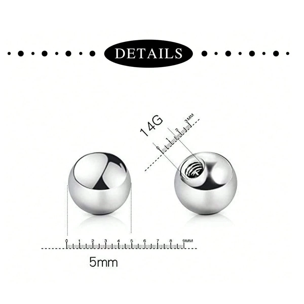 1set 20pcs Silver-color Steel Replacement Balls Piercing Body Jewelry ...