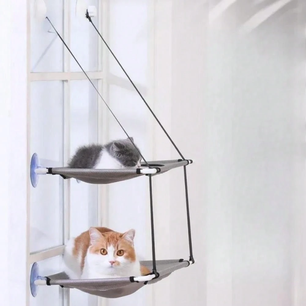 Cat Hanging Bed House, Double Layer Suction Cup Hanging Basket, Window ...