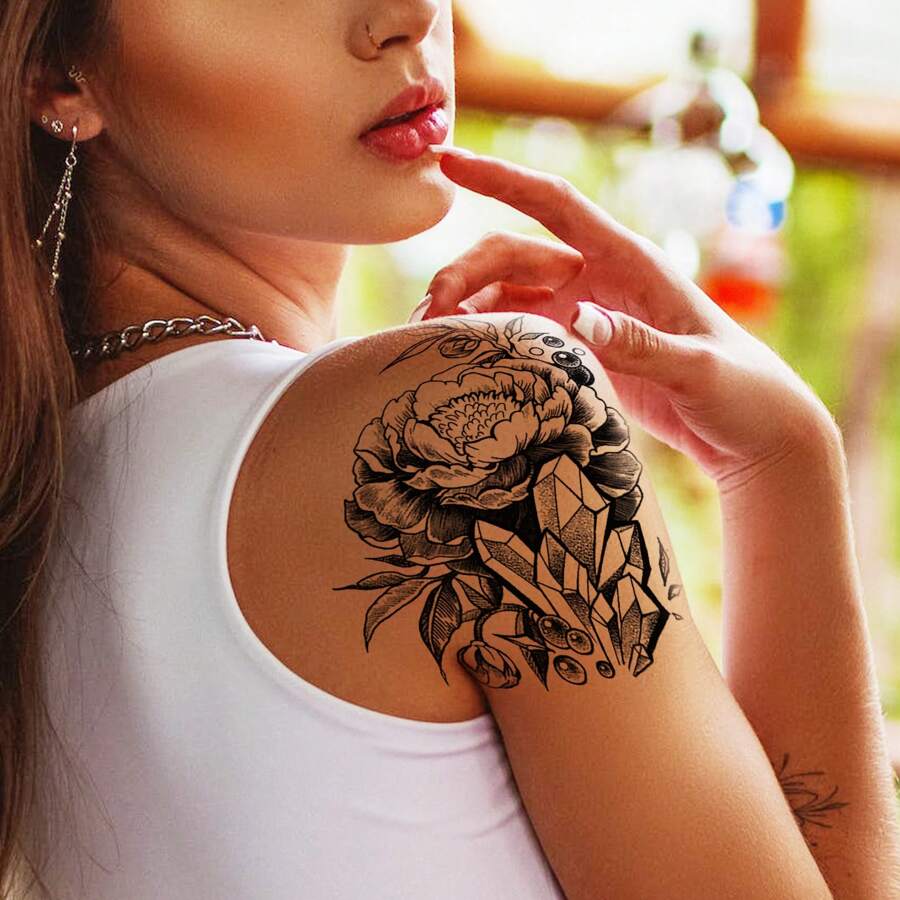 4 Half Arm Temporary Tattoos Sleeve Tattoos Waterproof Realistic Long ...
