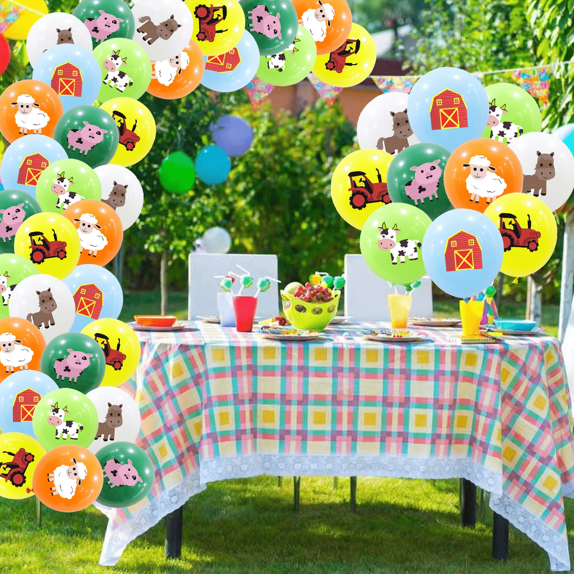 Ensemble De Ballons Pour La Fête De La Ferme - 48 Ballons En Latex De 12 Pouces, Thème D'animaux ...