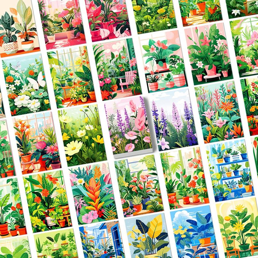 50pcs Plant Collage Kit For Wall Aesthetic, Green Picture Collage Wall ...