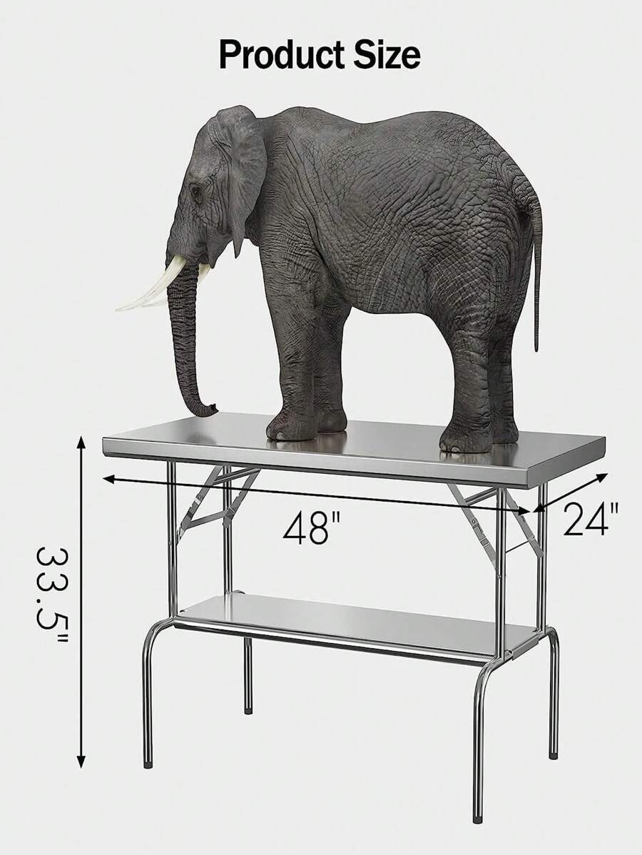 Stainless Steel Worktable Workstation with Under Shelf, Folding ...