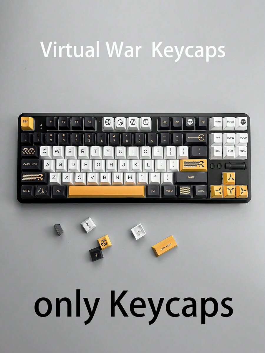 131 Key Set XDA Profile Virtual War Theme Keycaps Thermal Sublimation ...