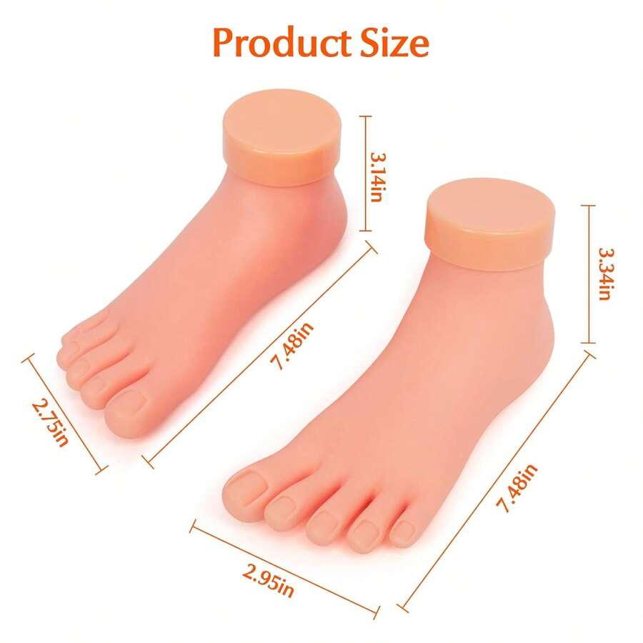 Practice Fake Foot Model 1 Pair Flexible Soft Silicone Prosthetic ...