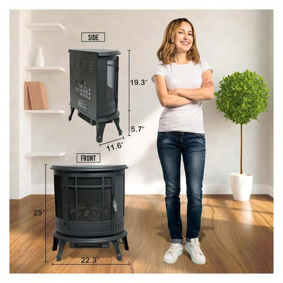 YONGSTYLE 25 inch tall Portable Electric Wood Stove Fireplace with ...
