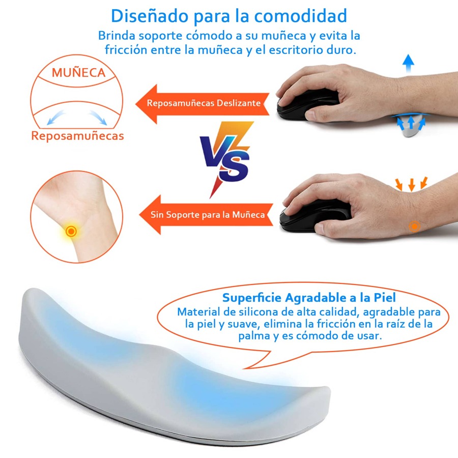 Ergonomic Wrist Rest For Sliding Mouse, Wrist Rest Lightweight Silicone ...