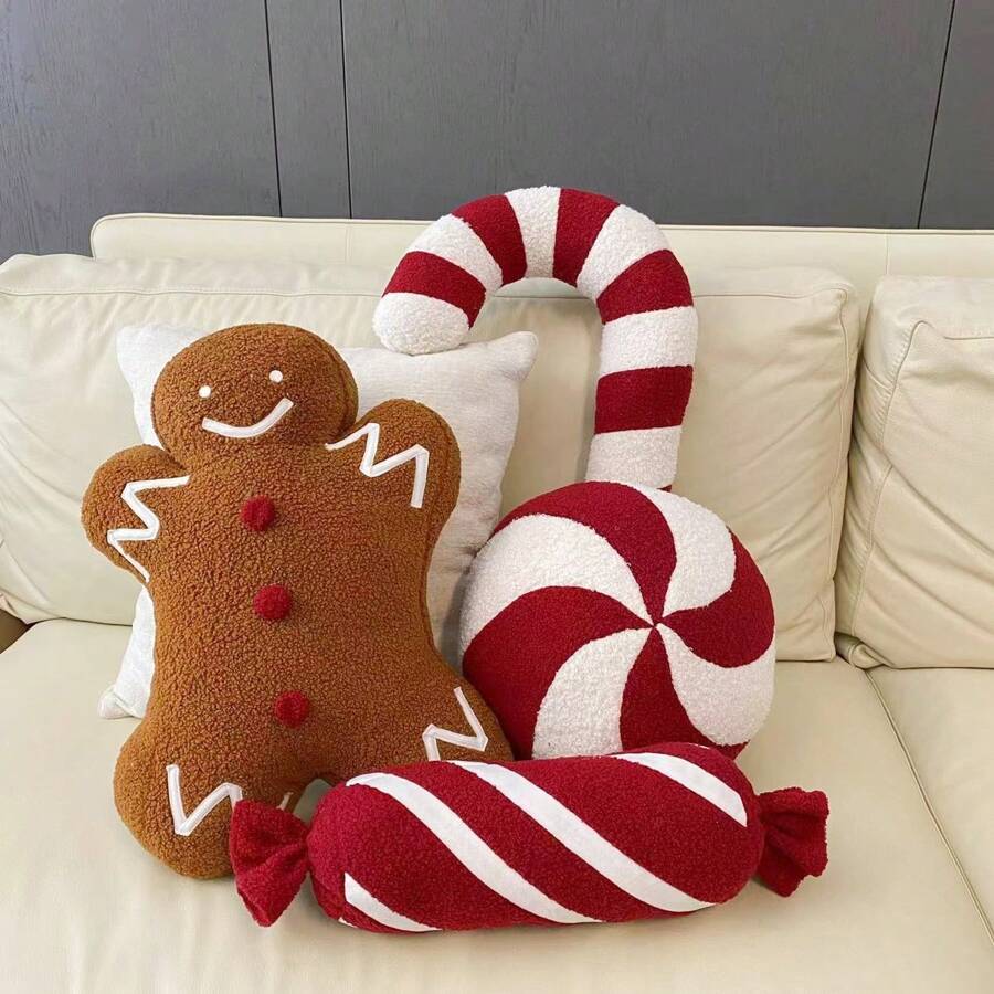 Christmas Plush Red & White Candy Ball | SHEIN USA