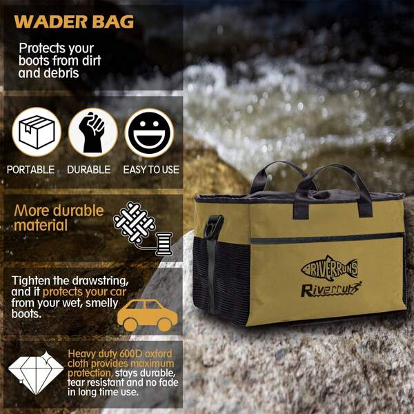Riverruns Fishing & Hunting Wading Bag With Ventilated Mesh, Suitable ...