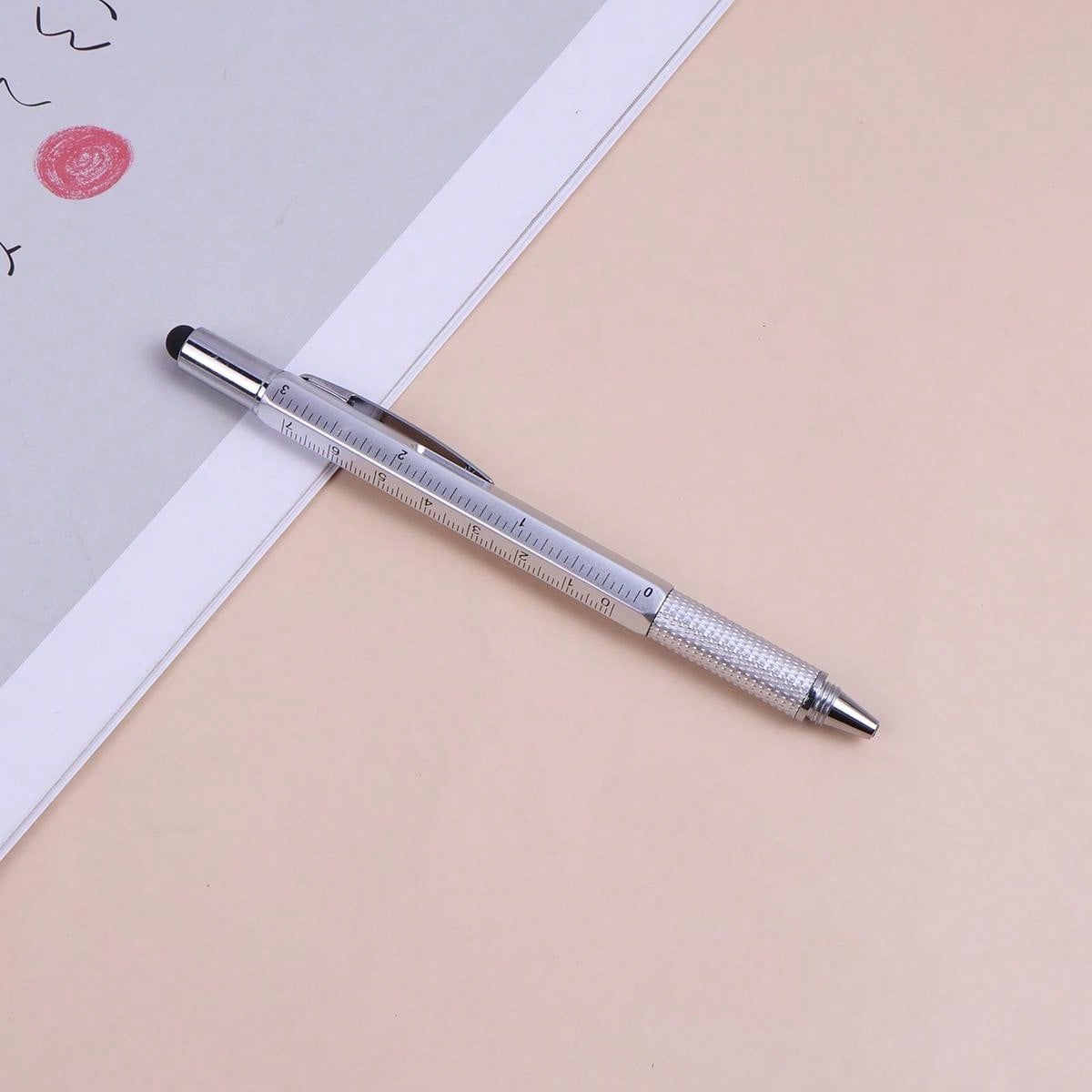 1pc Multifunctional 6-In-1 Tool Pen With Level Gauging Scale ...