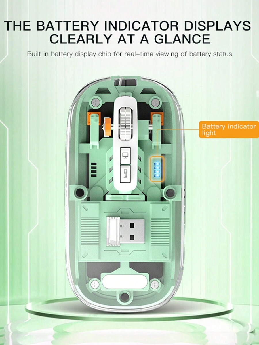 Transparent Wireless Mouse, Three-mode, Rechargeable Model, Silent ...