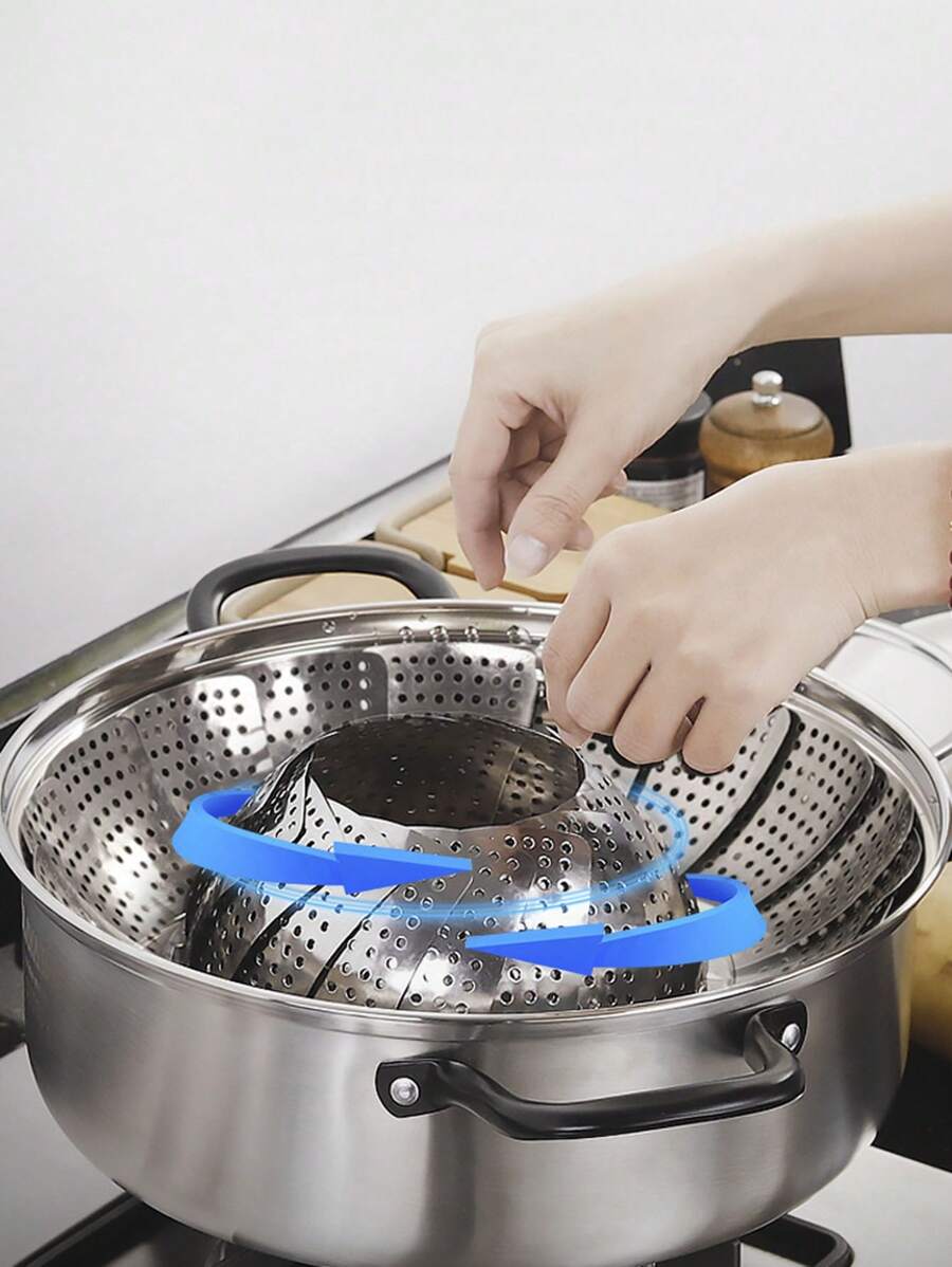 1pc Stainless Steel Foldable Steaming Rack With Water Separator For ...