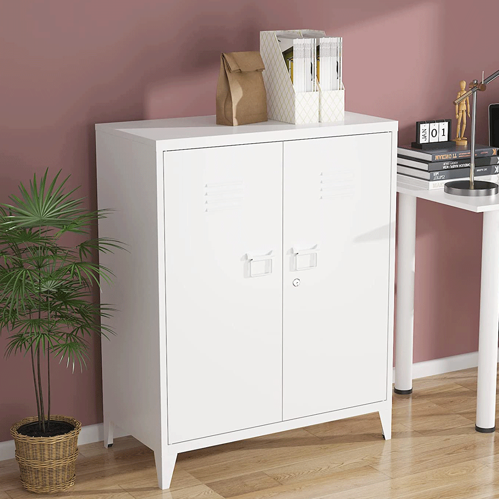Metal Storage Cabinet, Home Office Cabinet With Doors And Adjustable ...