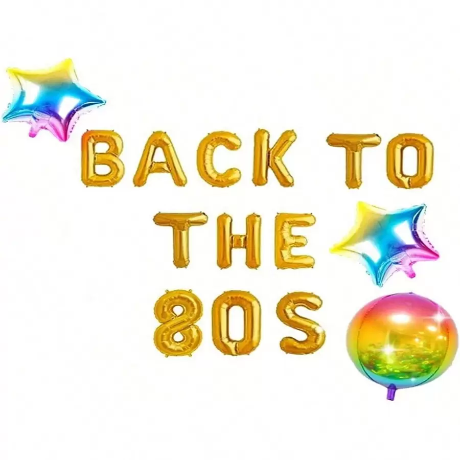 16Pcs Back To The 80s Balloon Banner 80s Retro Party Balloon 80s Party ...