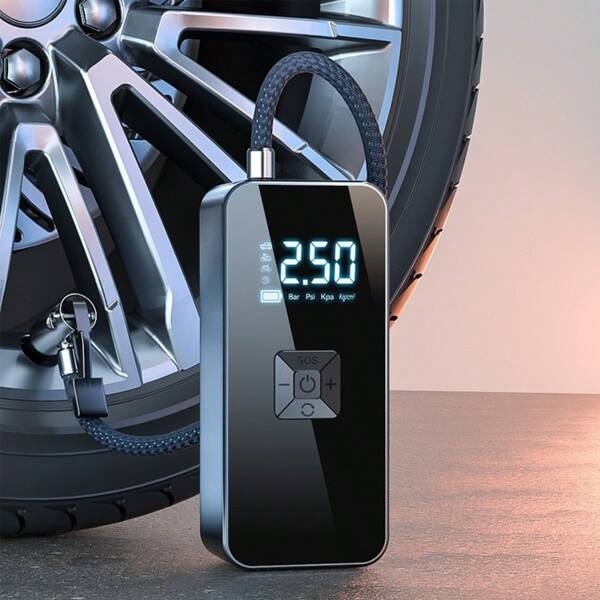 Car inflatable pump portable car wireless digital display pump ...