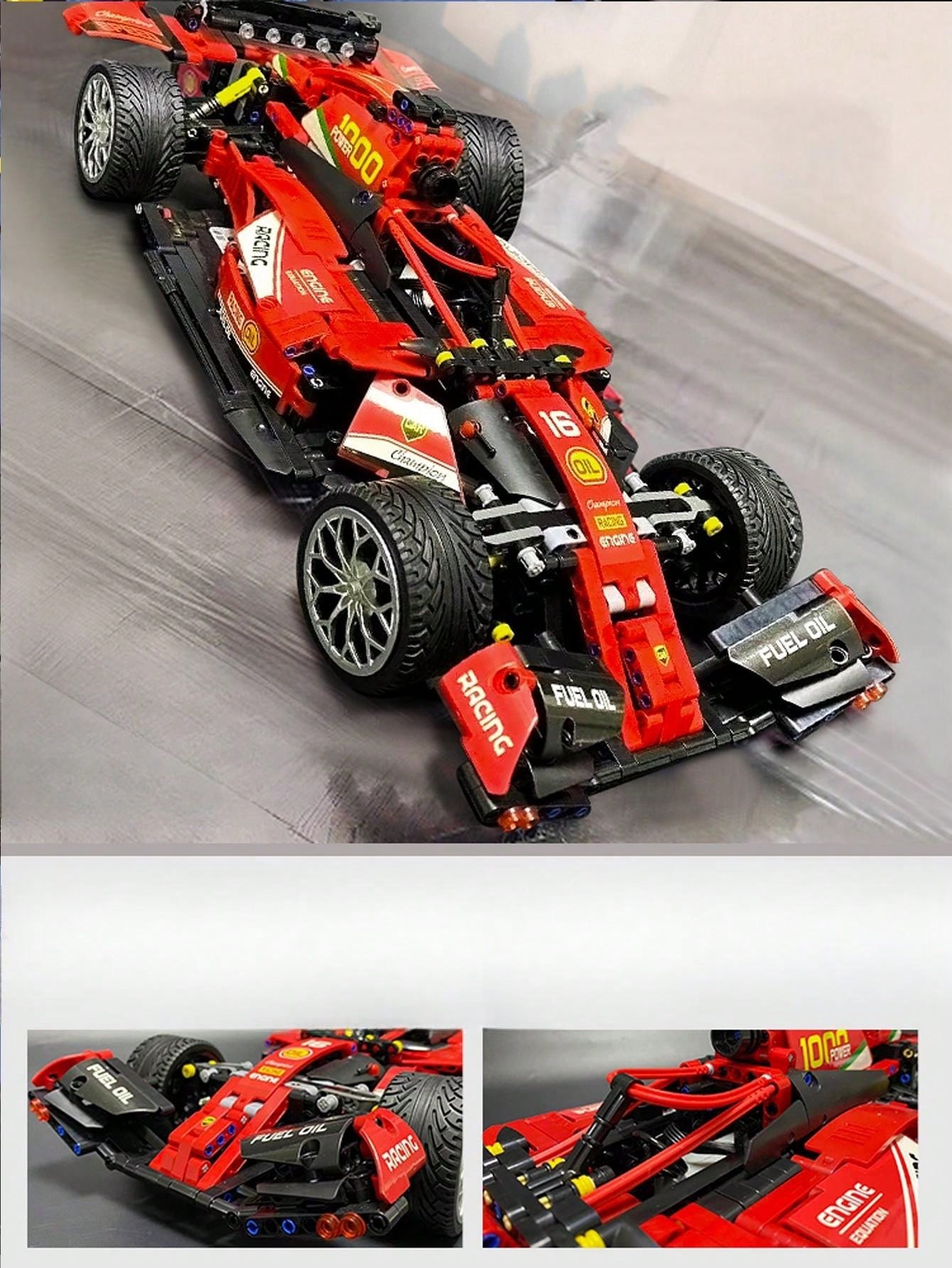 F1 Formula Racing Car Mechanism Building Blocks 1:14 Scale High ...