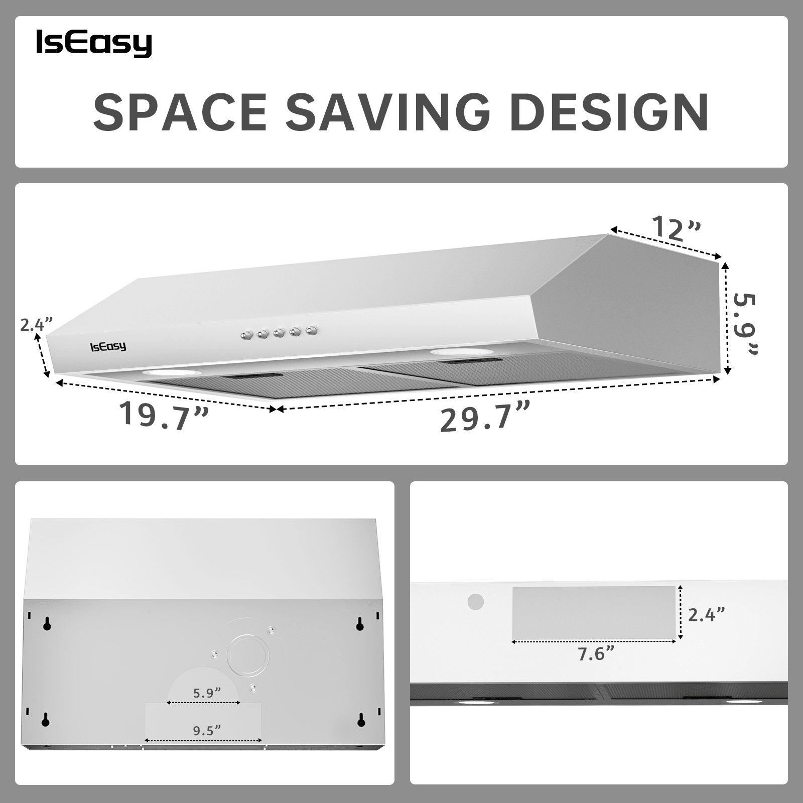 Range Hood 30 Inch Under Cabinet, Kitchen Vent Hood 30 Inch, Ducted ...