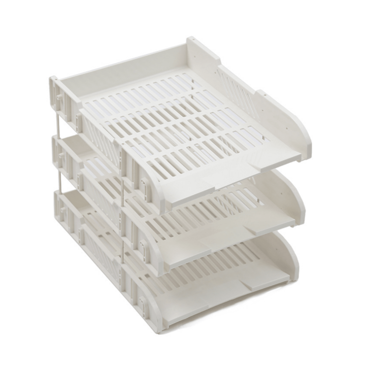 1pc Solid Color Simplicity Style Three-tier Iron Document Tray ...