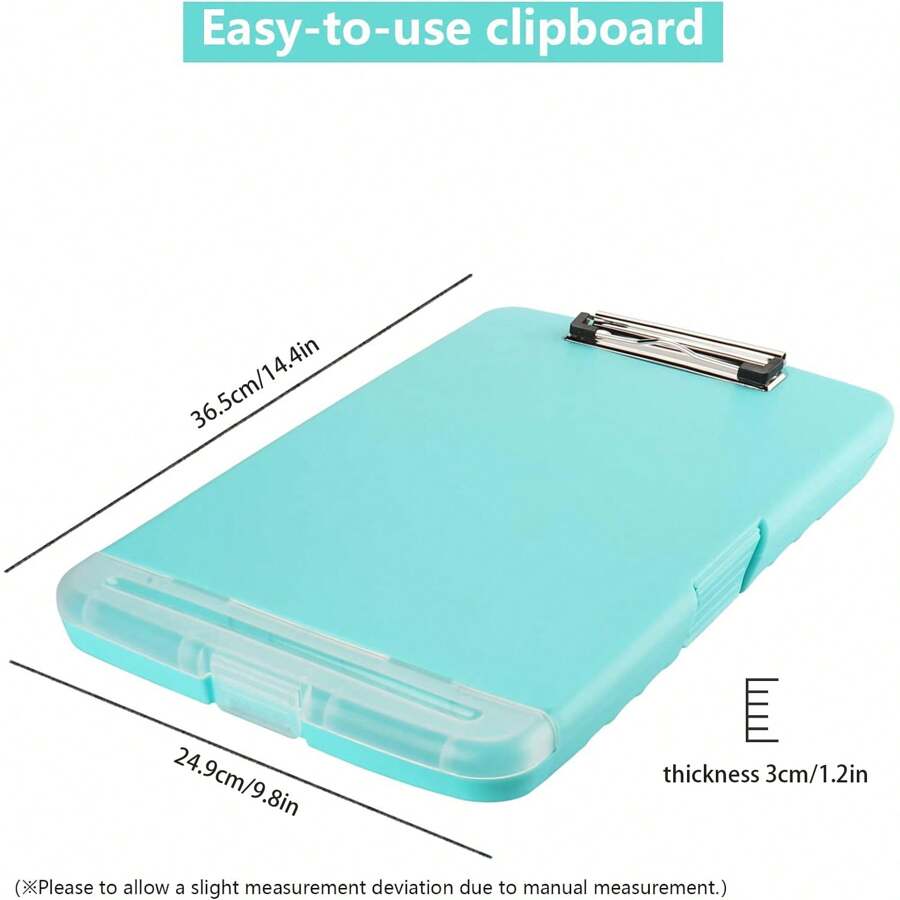 1pc Clipboard With Storage, A4 Loose Leaf Clip With Pen Holder For Care ...