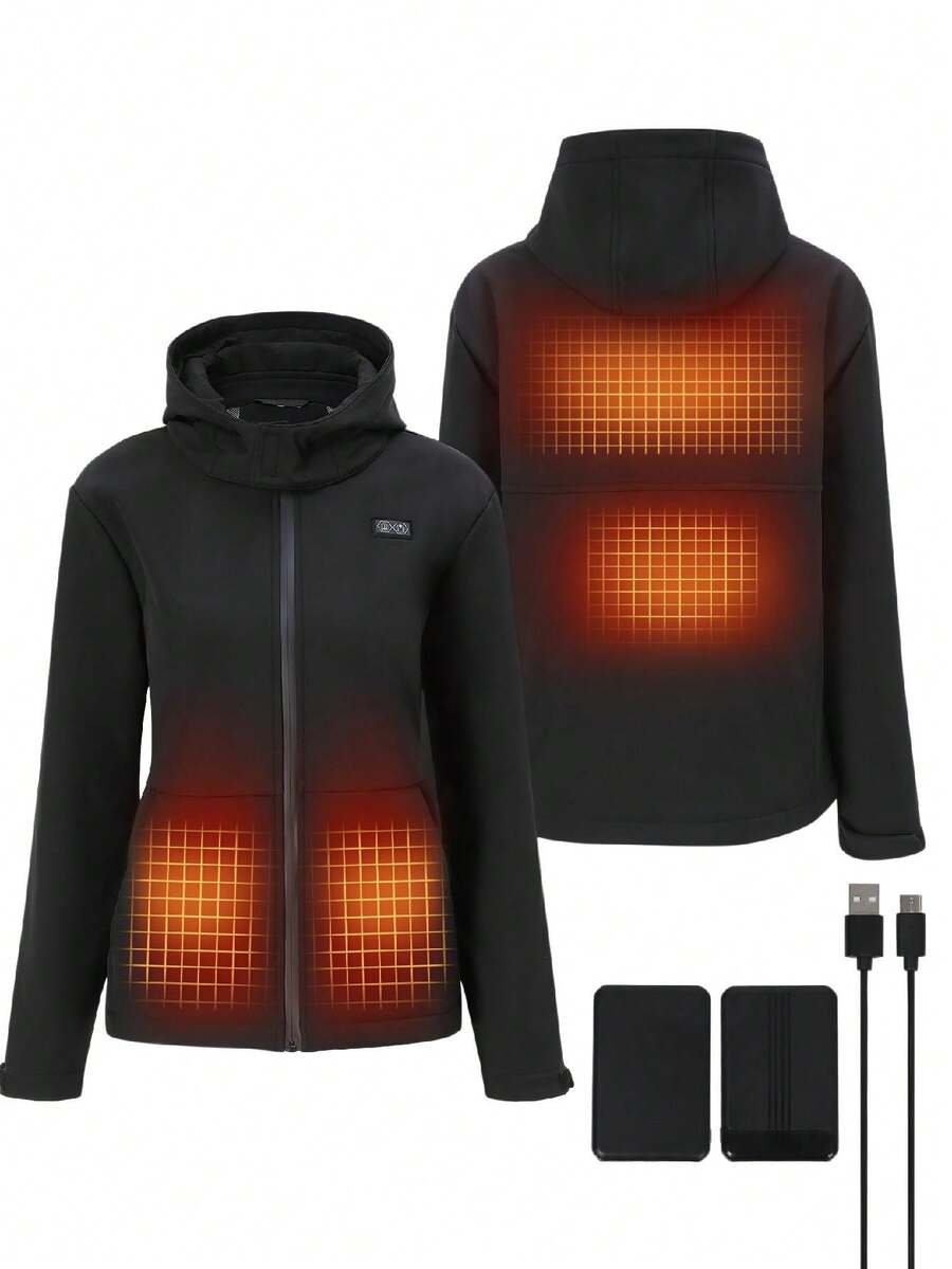 Heated Jacket for Women with Battery Pack and Detachable Hood Winter ...