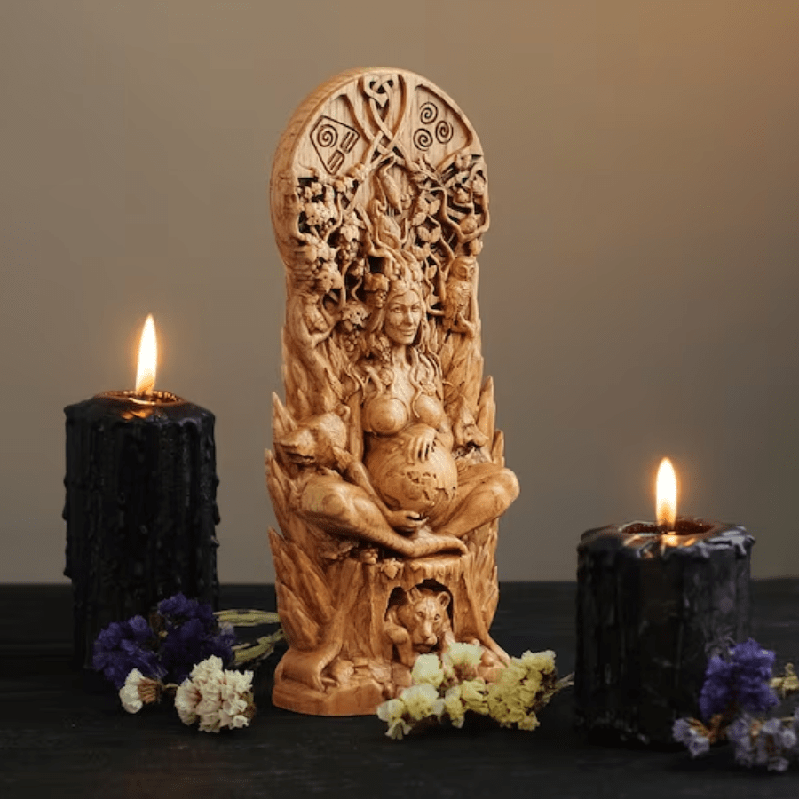 Mother Of Trees Statue Ancient Pagan Altar Sculpture Mythology ...