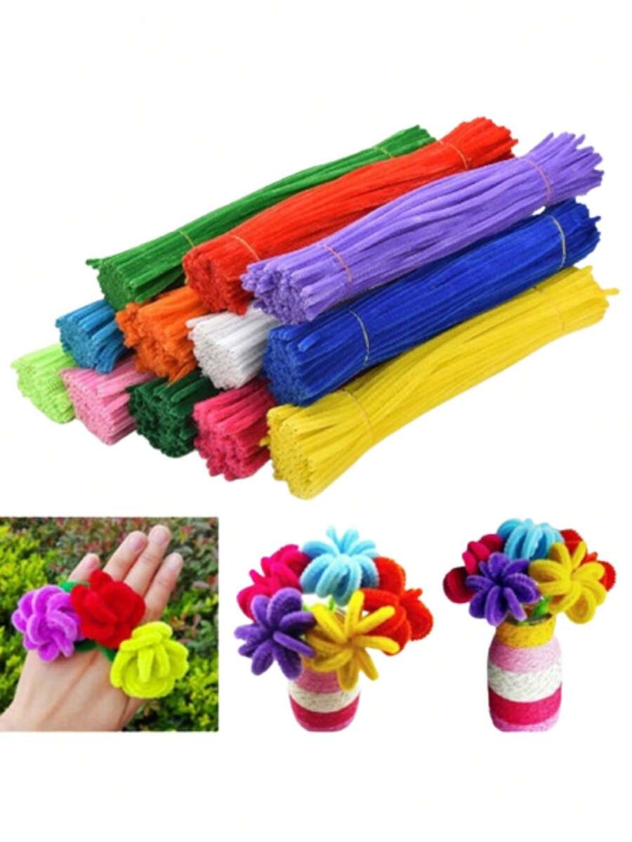Matte Pipe Cleaners Pack With 100 Pieces Single Color Matte Chenille ...