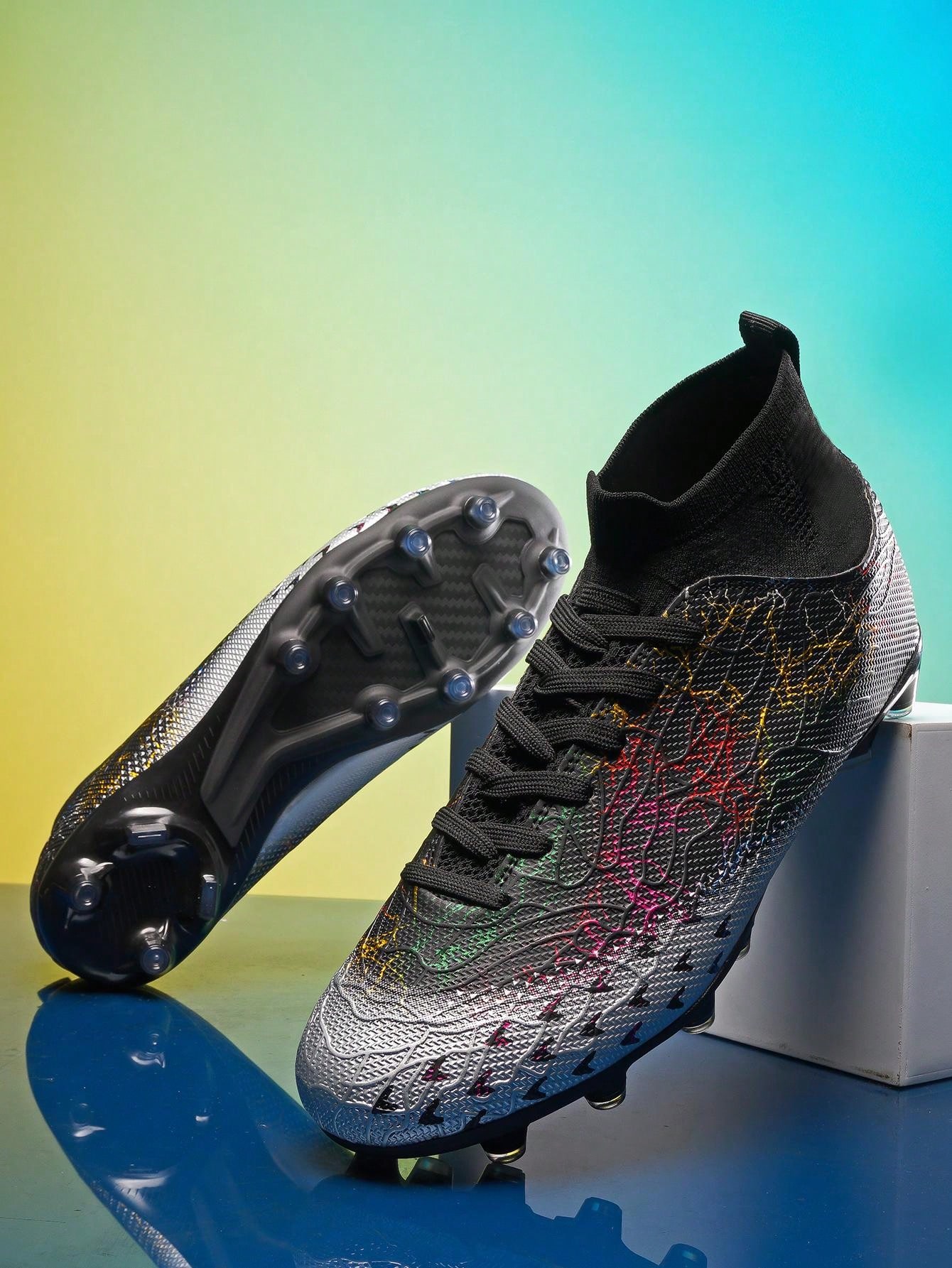 High Top Football Shoes For Men And Women With Long Studs On Synthetic ...