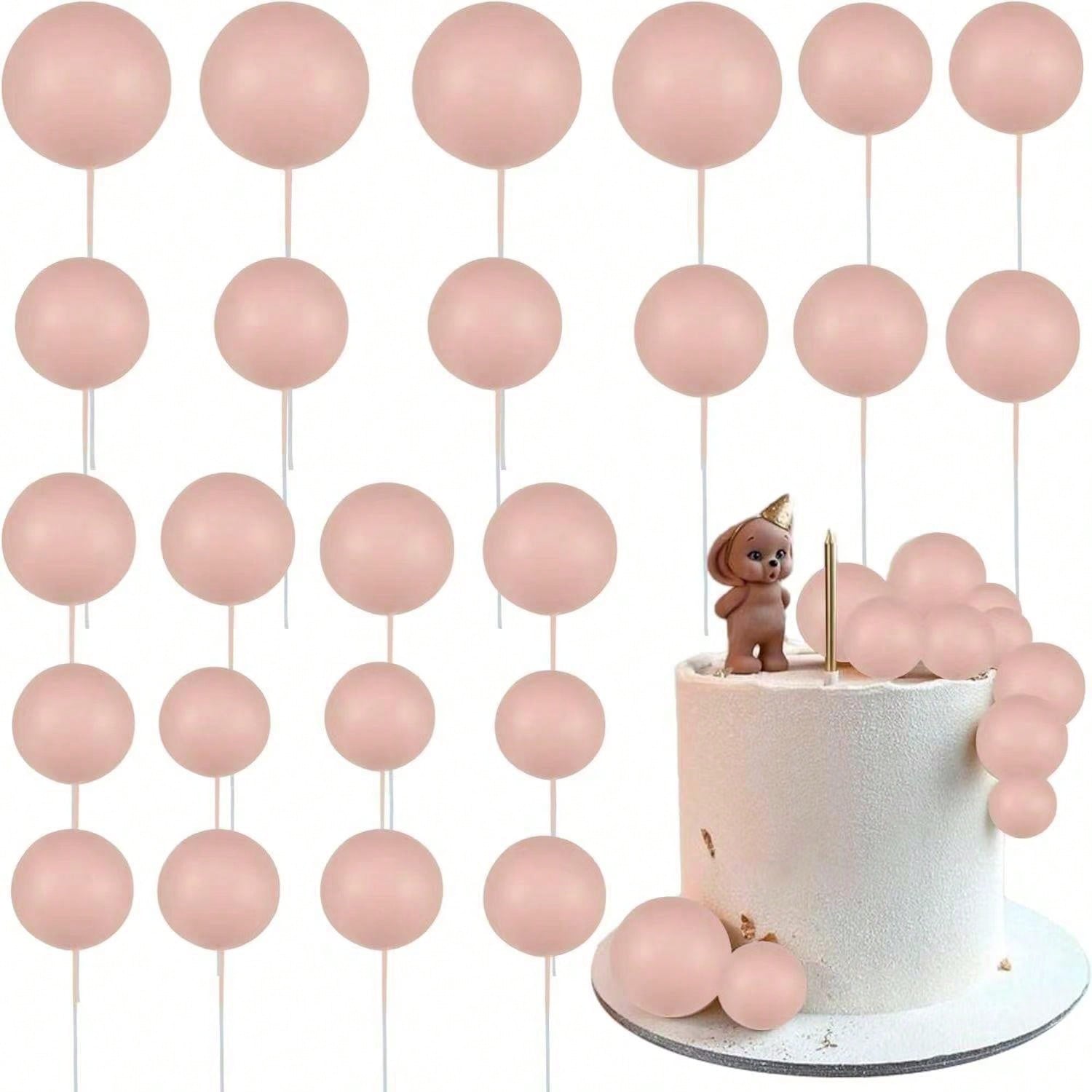 20 Pcs Balls Cake Topper Ball Shaped Cake Insert Toppers Pearl Balls ...