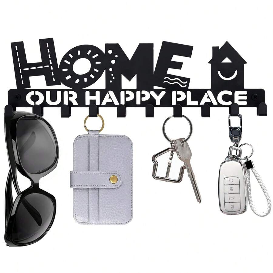 HMSEC Wall Mounted Key Holder, Metal Key Hanger with 10 Key Hooks ...