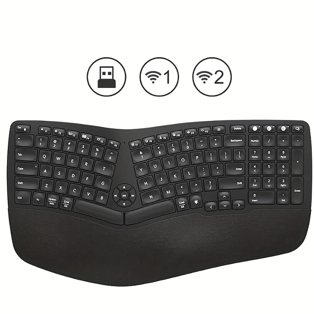 JOMAA JOMAA 2.4G Wireless Split Keyboard Rechargeable Backlight Energy ...