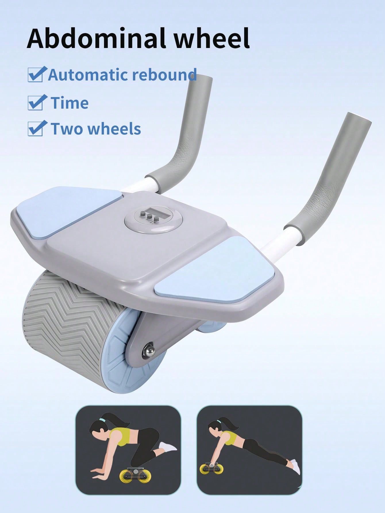 Unisex Abdominal Exercise Roller Wheel With Dual Wheels And Countdown ...