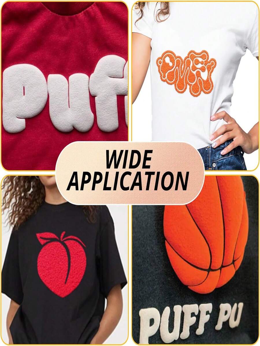 HTVRONT 3D Puff Vinyl Heat Transfer - 10" x 6ft Puff HTV Vinyl Roll for ...