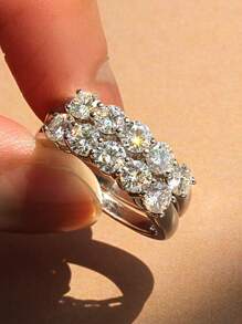 1Pc Moissanite Engagement Ring Wedding Band S925 Sterling Silver ...