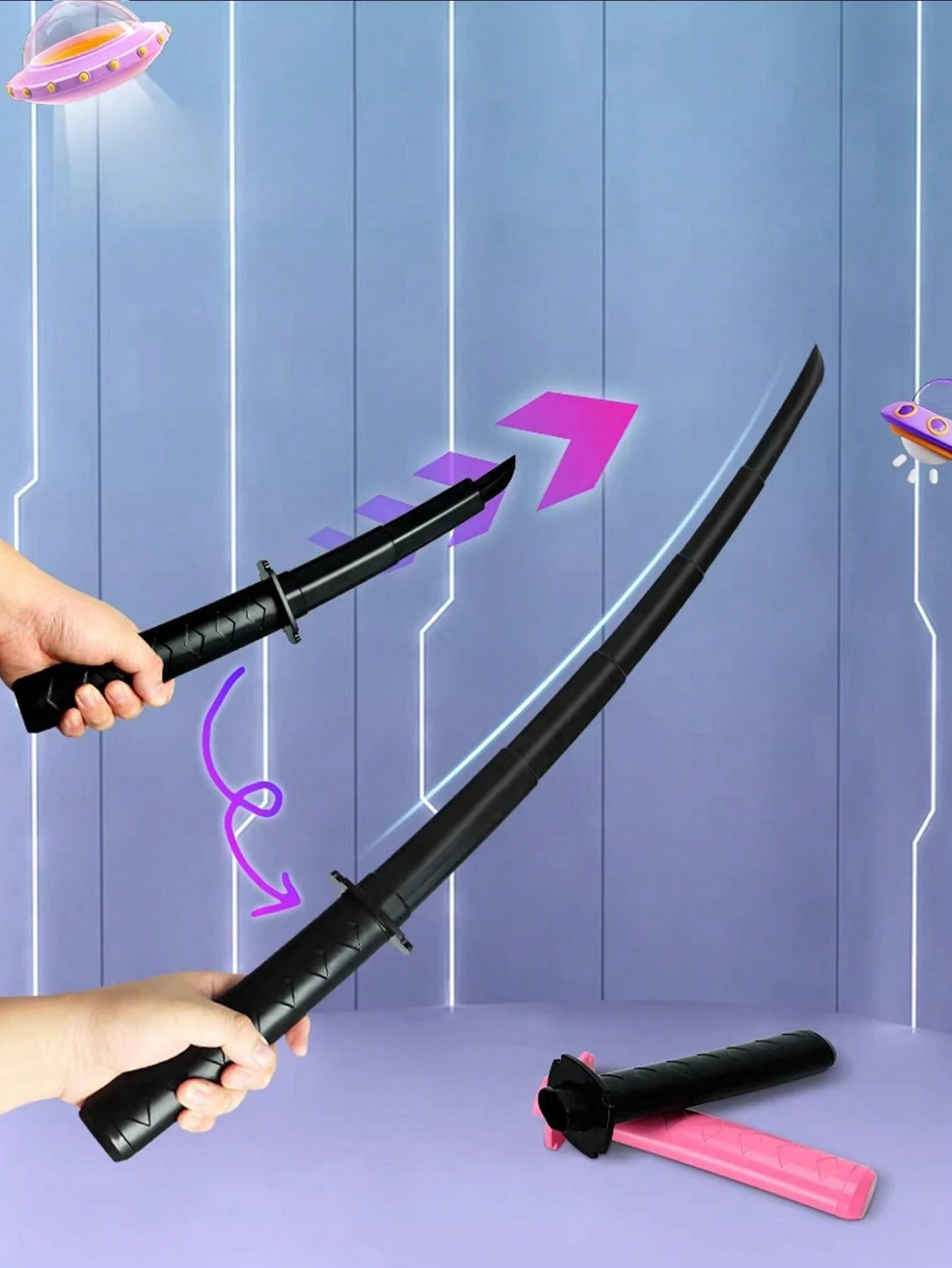 1pc Random Color 3d Stretchable Sword & Gravity Carrot Knife Toy ...