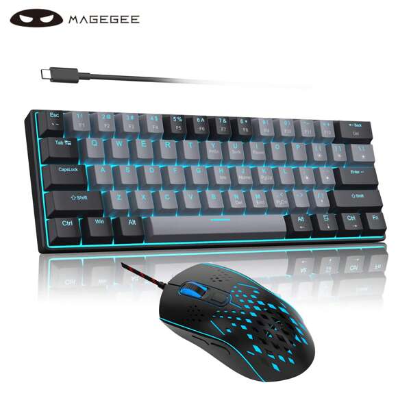 MageGee 60% Mechanical Gaming Keyboard And Mouse Combo, 61Keys Hot ...