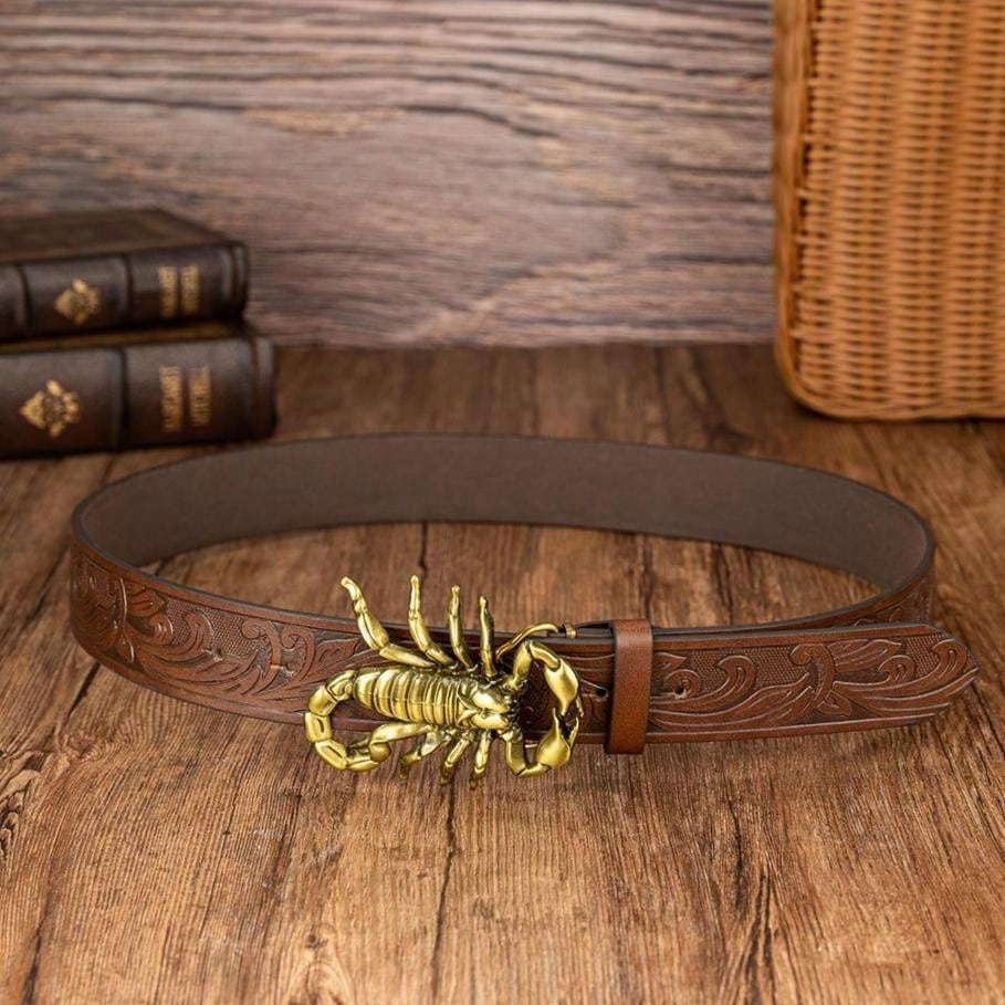 1pc Golden Scorpio Buckle Personality Trendy Phoenix Tail Pattern Retro ...