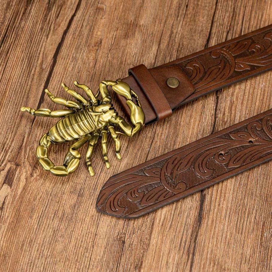 1pc Golden Scorpio Buckle Personality Trendy Phoenix Tail Pattern Retro ...