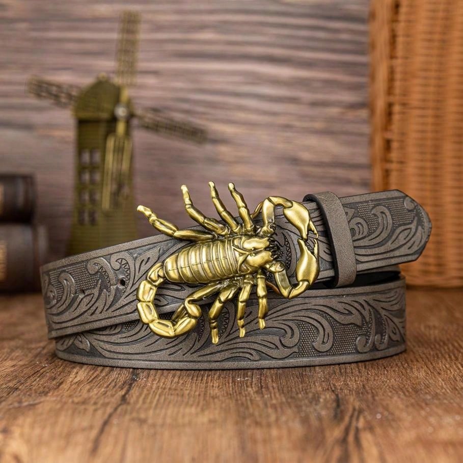 1pc Golden Scorpio Buckle Personality Trendy Phoenix Tail Pattern Retro ...