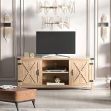 Flamaker Furmax Farmhouse TV Stand Rustic Barn Two-Door TV Cabinet For ...