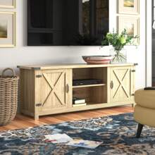 Flamaker Furmax Farmhouse TV Stand Rustic Barn Two-Door TV Cabinet For ...