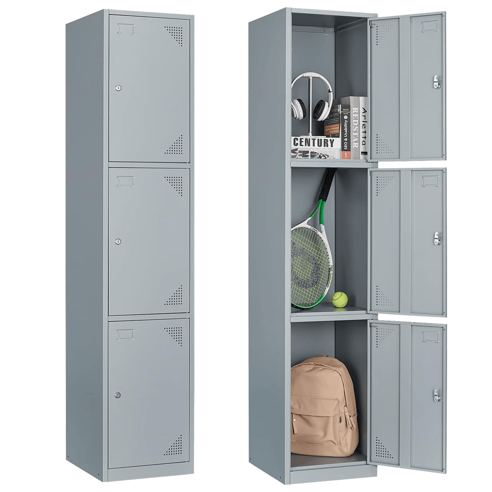 Metal Locker 3 Doors 71" Employees Locker Storage Cabinet Locker School ...