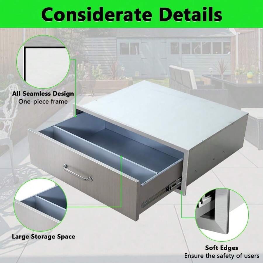 Outdoor Kitchen Drawers, Stainless Steel Double/Triple/One Layer Access ...