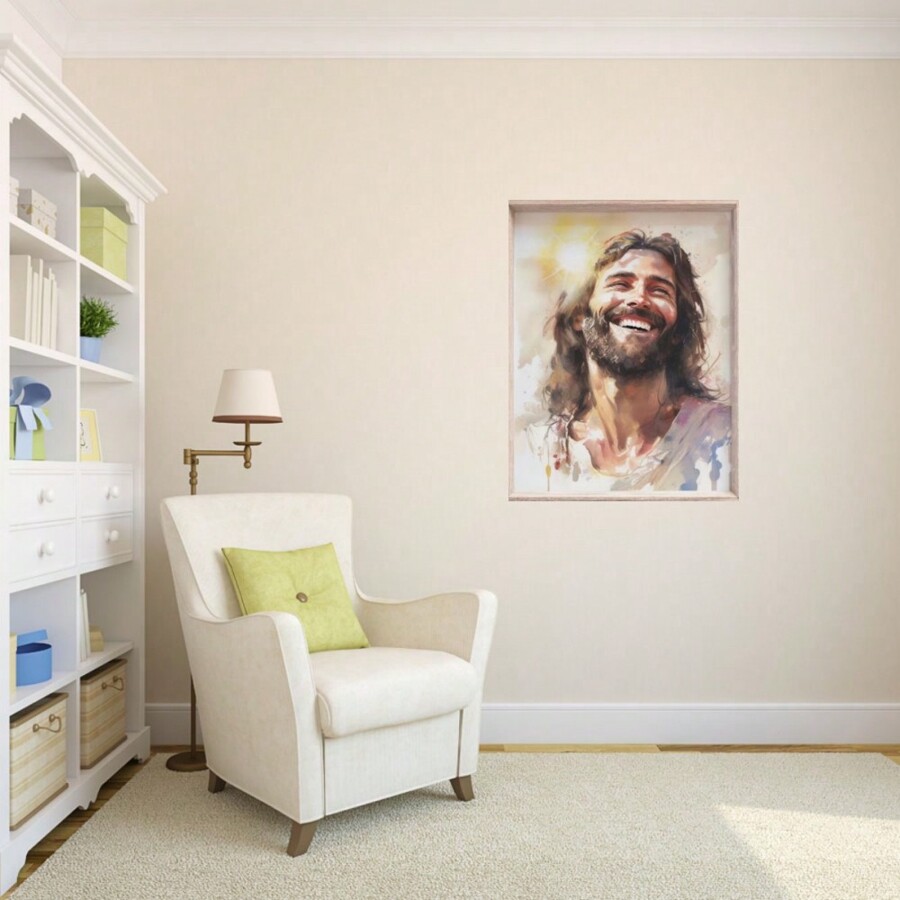 1pc Laughing Christ, Portrait Of Jesus Laughing, Jesus Christ Wall Art ...