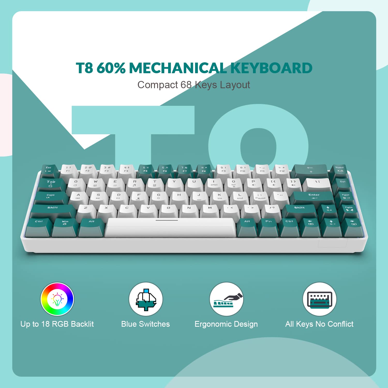 ATTACK SHARK ATTACK SHARK * ZIYOU LANG RK-T8 Wired 65% Mechanical ...