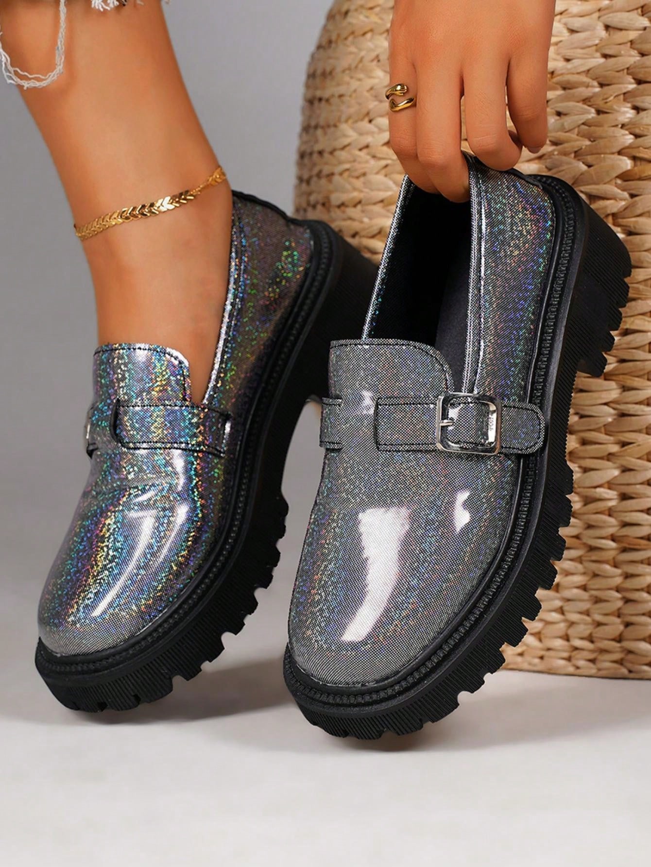 Zapatos Mary Jane Elegantes De Charol Para Mujer Con Tacón De Cuña Y ...