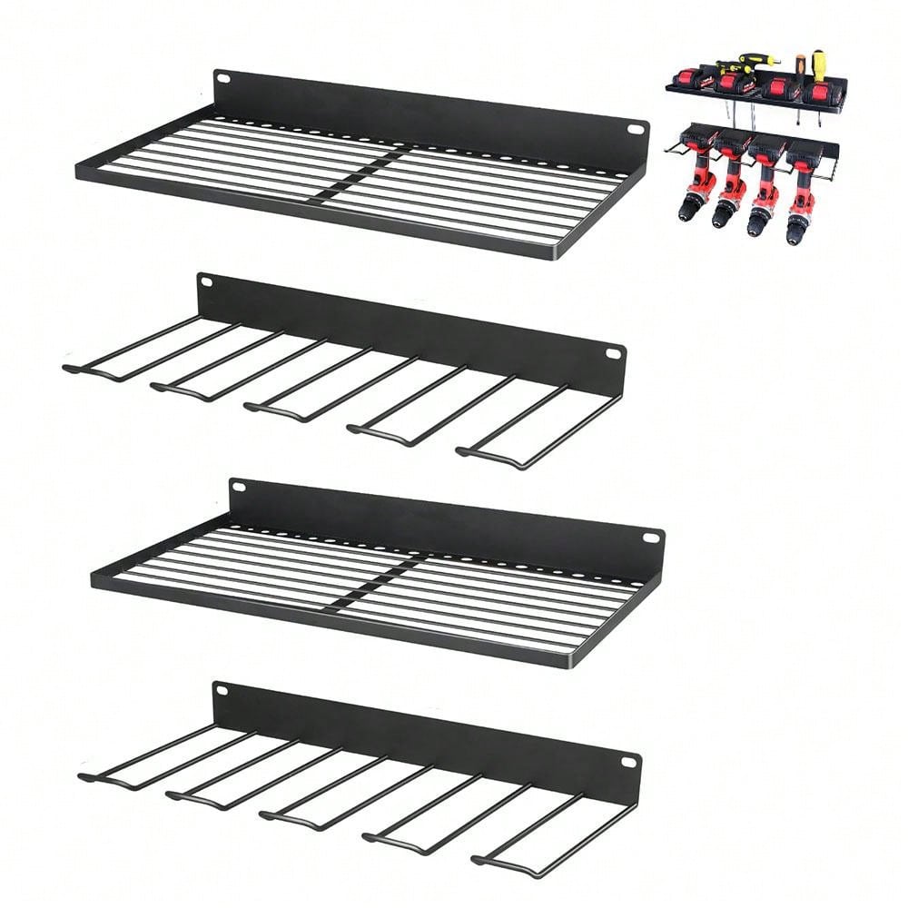 4 Piece Power Tool Organizer - Drill Rack Wall Mount - Heavy Duty Tool ...